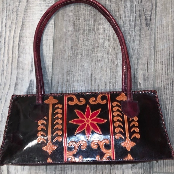 Aldo | Bags | Vintage Aldo Brown Leather Floral Shoulder Bag | Poshmark